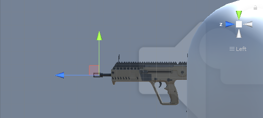 Unity での武器の Fire Point オブジェクトのセットアップ。