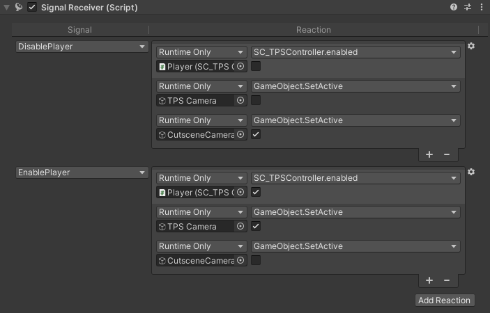 Unity タイムライン信号反応のセットアップ